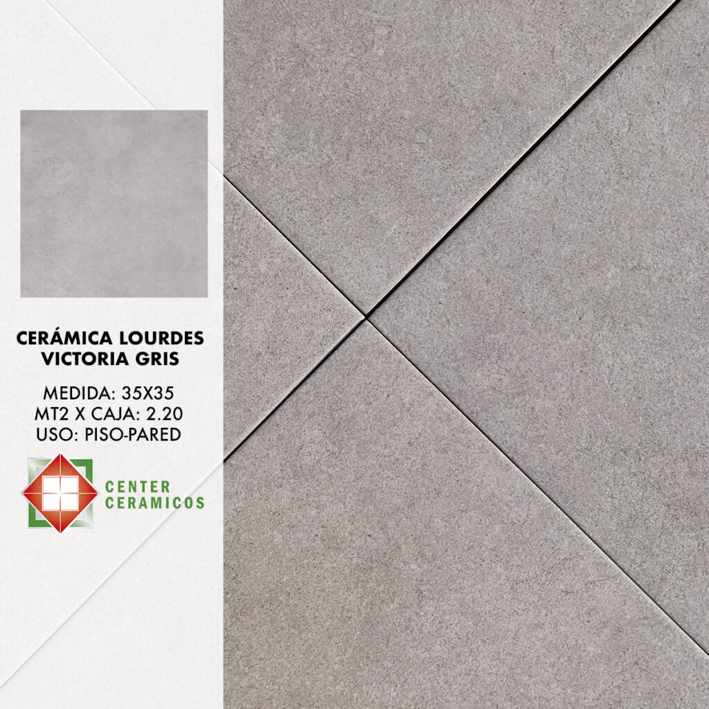 Cerámica Cañuelas Victoria Gris 35x35 - Center Cerámicos